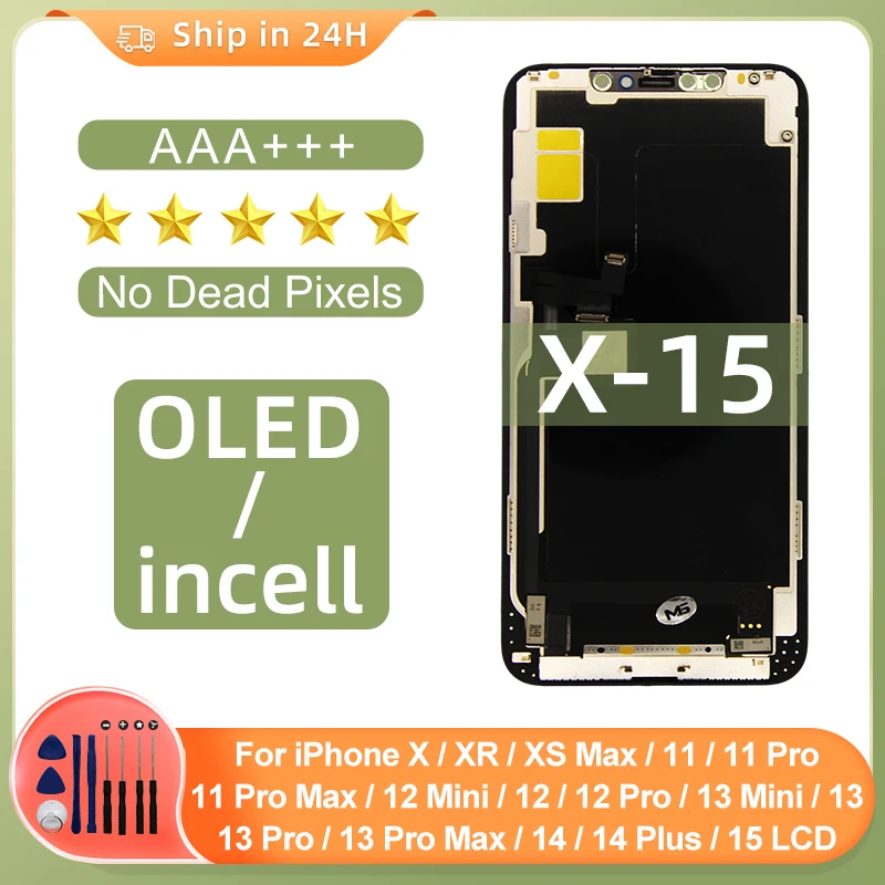 AAA OLED для iPhone X XR XS Max Монитор 3D - сенсорный цифровой прибор для 11 Pro 12 Mini 13 Pro ...