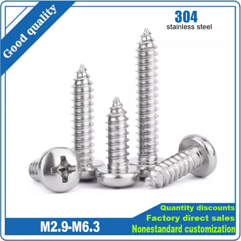 Саморезы из нержавеющей стали M2.9 M3 M3.5 M3.9 M4.2 M4.8 M5.5 M6.3 GB845 304, 10/50 шт | AliExpress