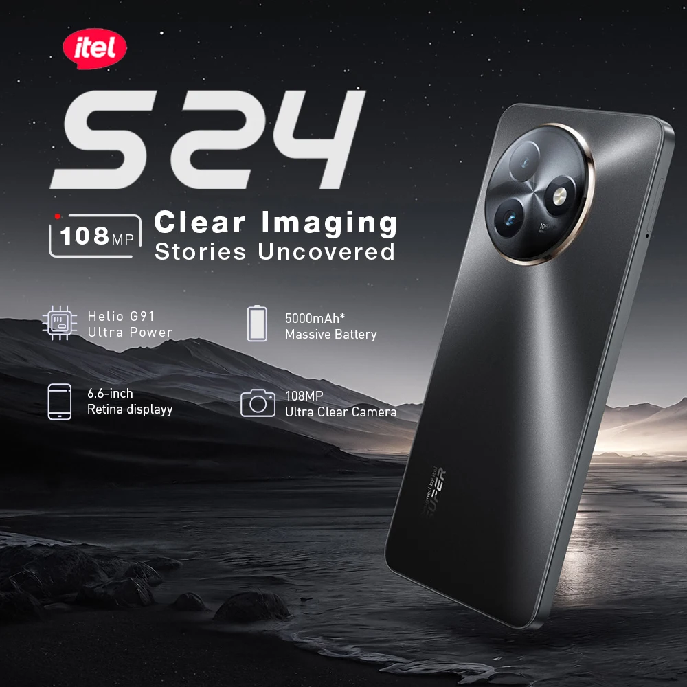 Смартфон itel S24, 8 ГБ + 256 ГБ, 6,6-дюймовый HD, боковой отпечаток ...