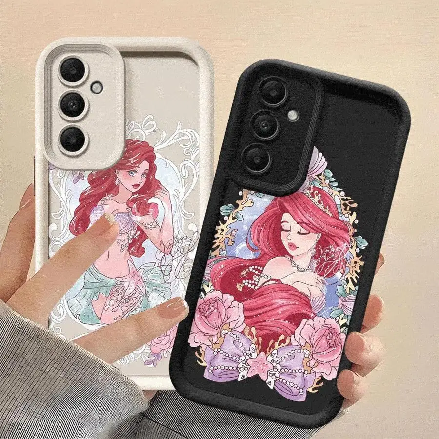 Disney Princess Ariel Flower Phone Case for Samsung Galaxy A15 A72 A52 ...