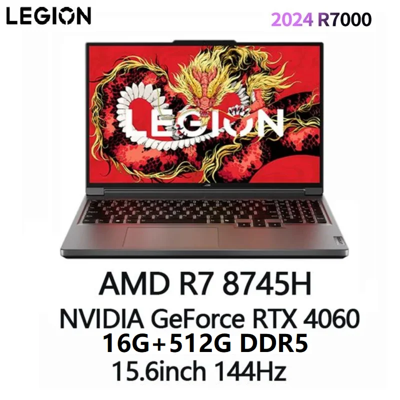 Игровой ноутбук Lenovo LEGION R7000 15,6 дюйма, 144 Гц, дисплей AMD Ryzen 7 8745H, 16 ГБ DDR5 ...