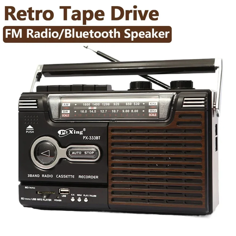 Портативный кассетный магнитофон Ретро USB AM FM Многополосный Радио TF ...