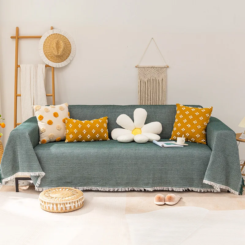 Throw Sofa Covers For Living Room Full Cover Non Slip Sofa Knitted Blanket Simple Style Thread Blanket For Sofa Bed Travel Decor AliExpress