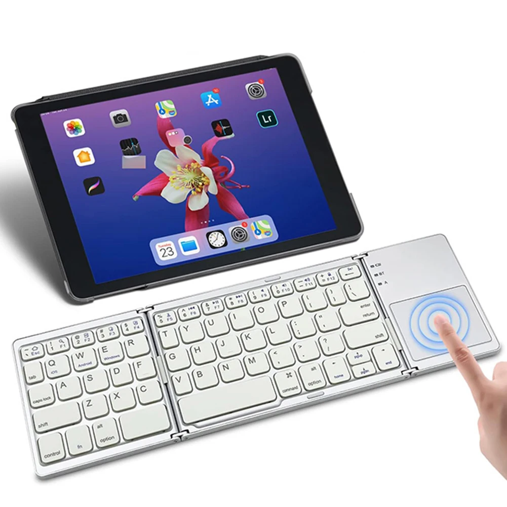 Wireless Folding Keyboard with Touchpad Rechargeable Pocket-Sized ...