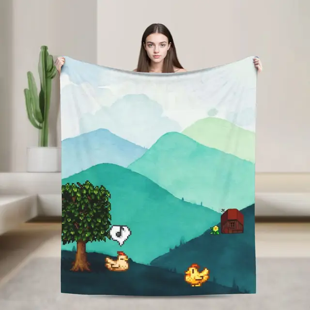 Stardew Valley Animals Chicken Flannel Blanket Super Warm Throw Blanket ...