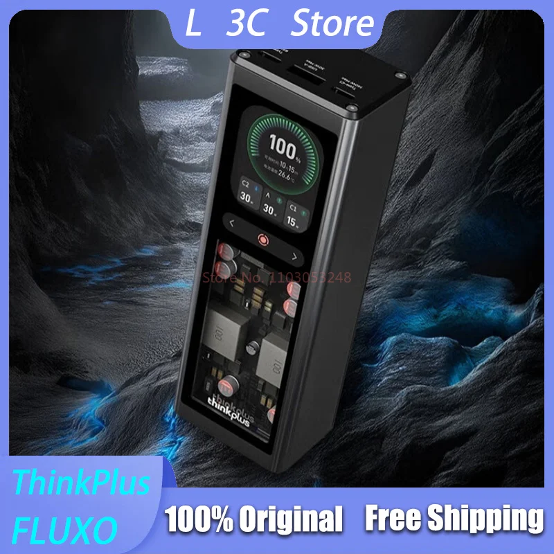 ThinkPlus FLUXO Power Bank 140 Вт 20000 мАч Высокая емкость с цифровой гибридной зарядкой ...