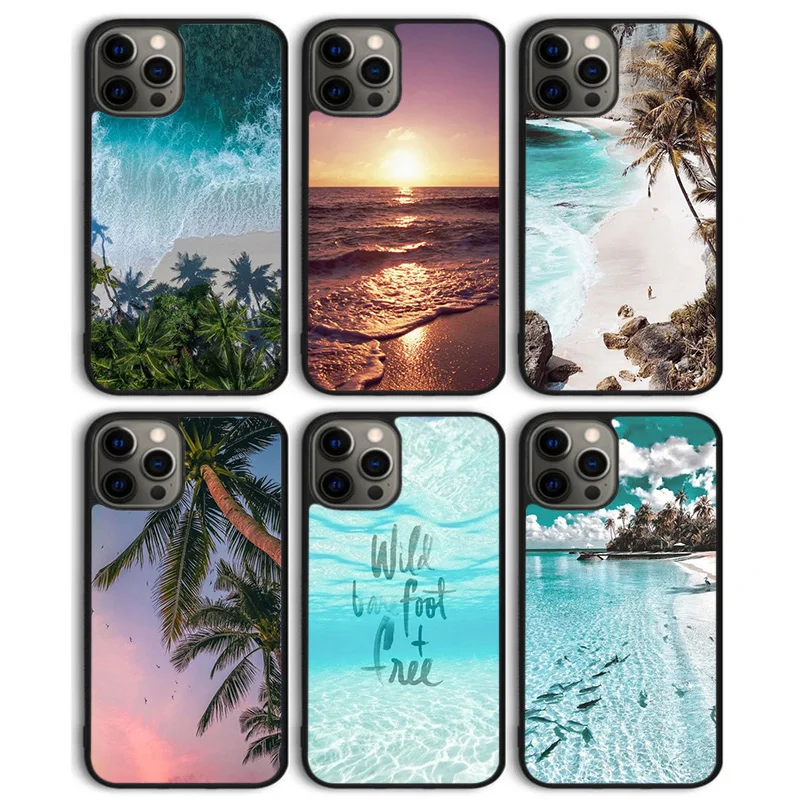 Beach Summer Phone Case Back Cover for iPhone 16 15 SE2020 14 13 11 12 ...