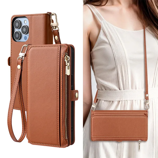 Shoulder Zipper Wallet Case For Vivo X100s X100 Pro X90 X80 Lite X70 ...