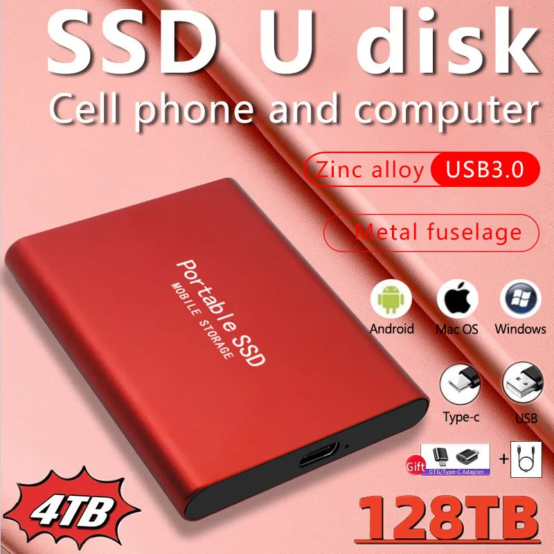 Портативный внешний жесткий диск SSD, интерфейс USB 3.0 1 ТБ | AliExpress