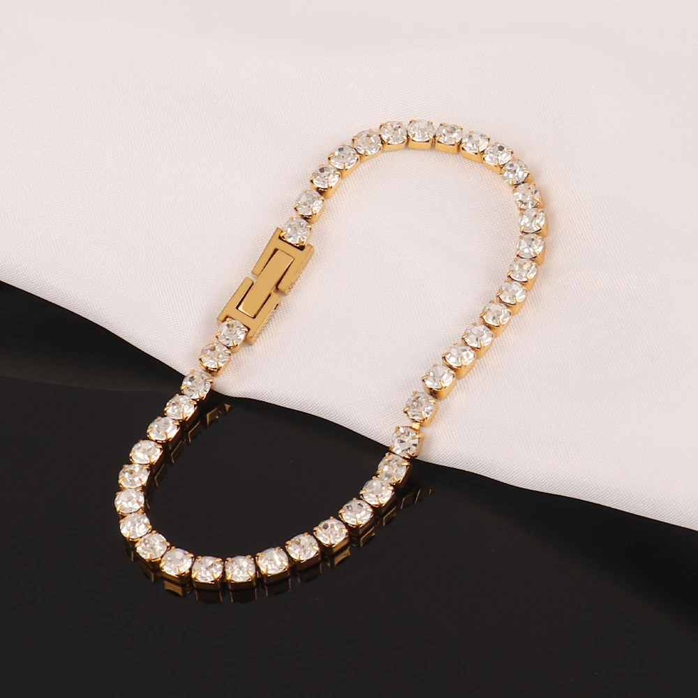 Браслет из теннисной цепи для мужчин и женщин, Ювелирное Украшение в ...