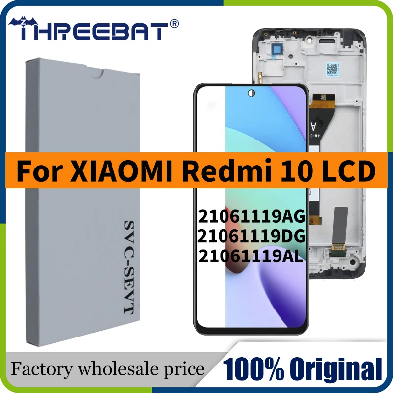 6,5 "оригинальный ЖК-дисплей для Xiaomi Redmi 10, дигитайзер сенсорного ...