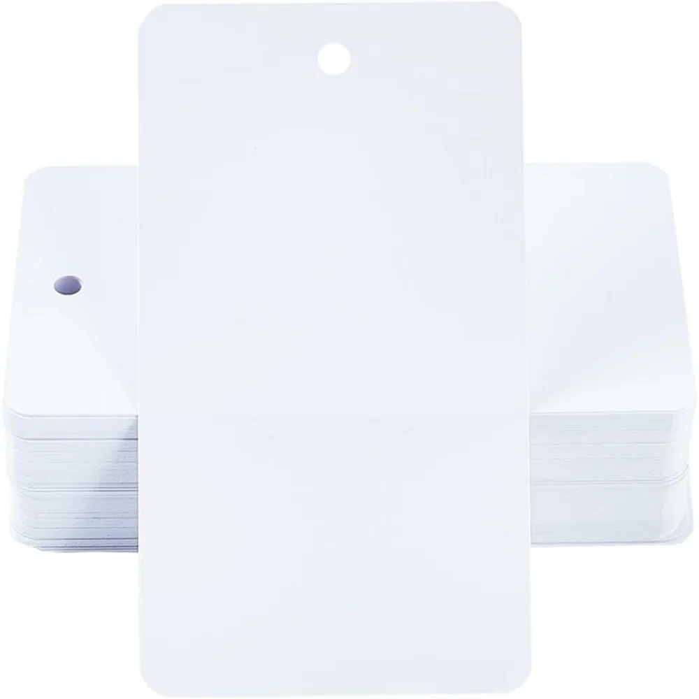100Pcs Blank White Shipping Tags Waterproof Plastic Tags Rectangle 5 x ...