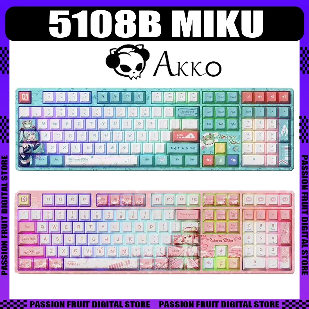 Механическая игровая клавиатура AKKO 5108B MIKU | AliExpress