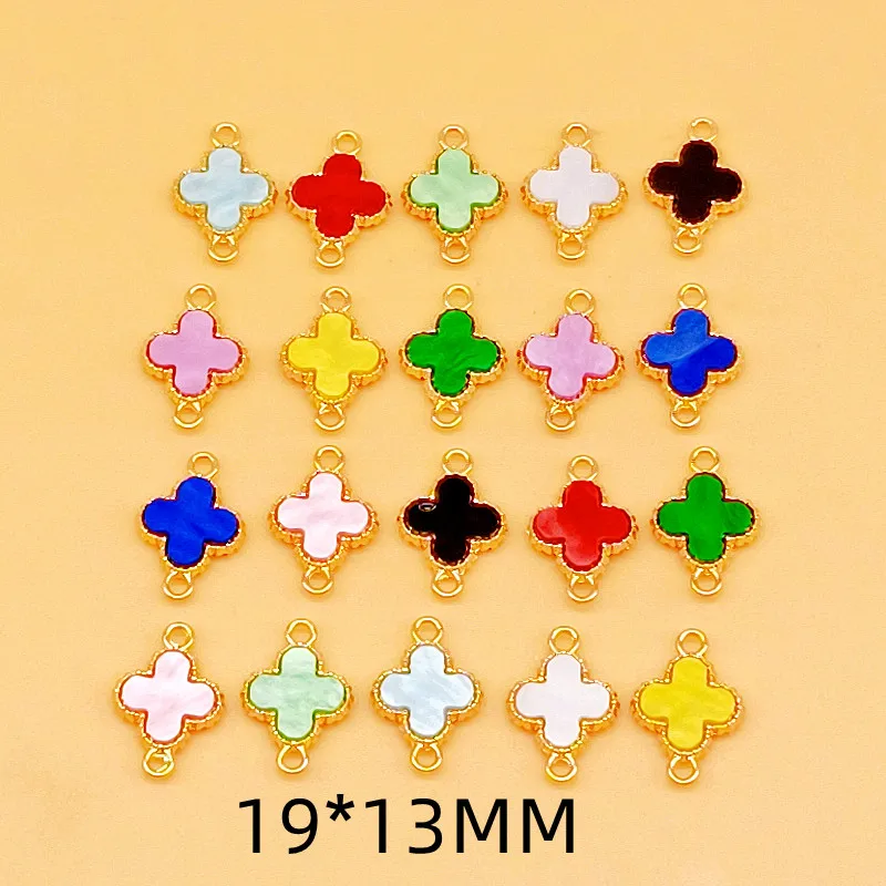 Эмалированные серьги в виде клевера, 20 шт | AliExpress