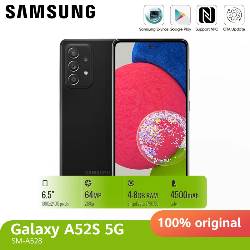 Samsung Galaxy A52s Sm-A528 5G Smartphone Snapdragon 778G Processor ...