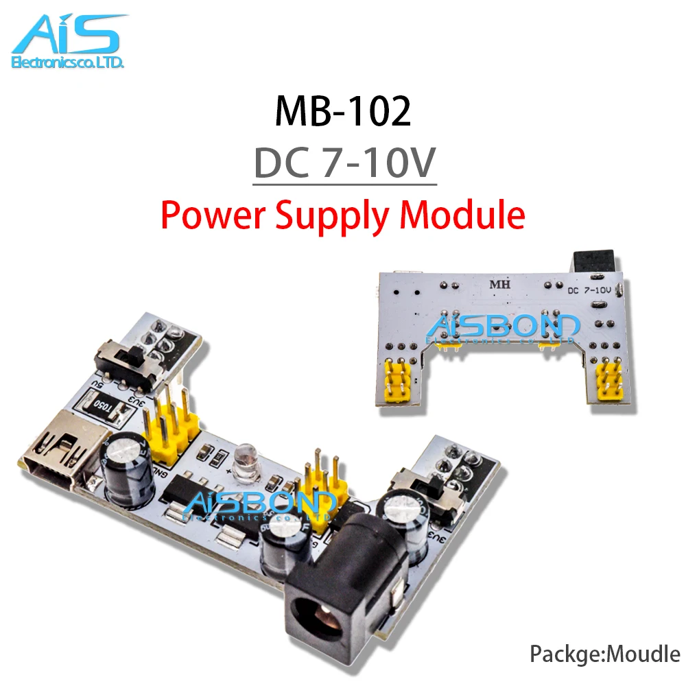Новый MB-102 MB102 DC 7-10V Mini USB 2-канальный интерфейс макетной платы модуль питания для ...
