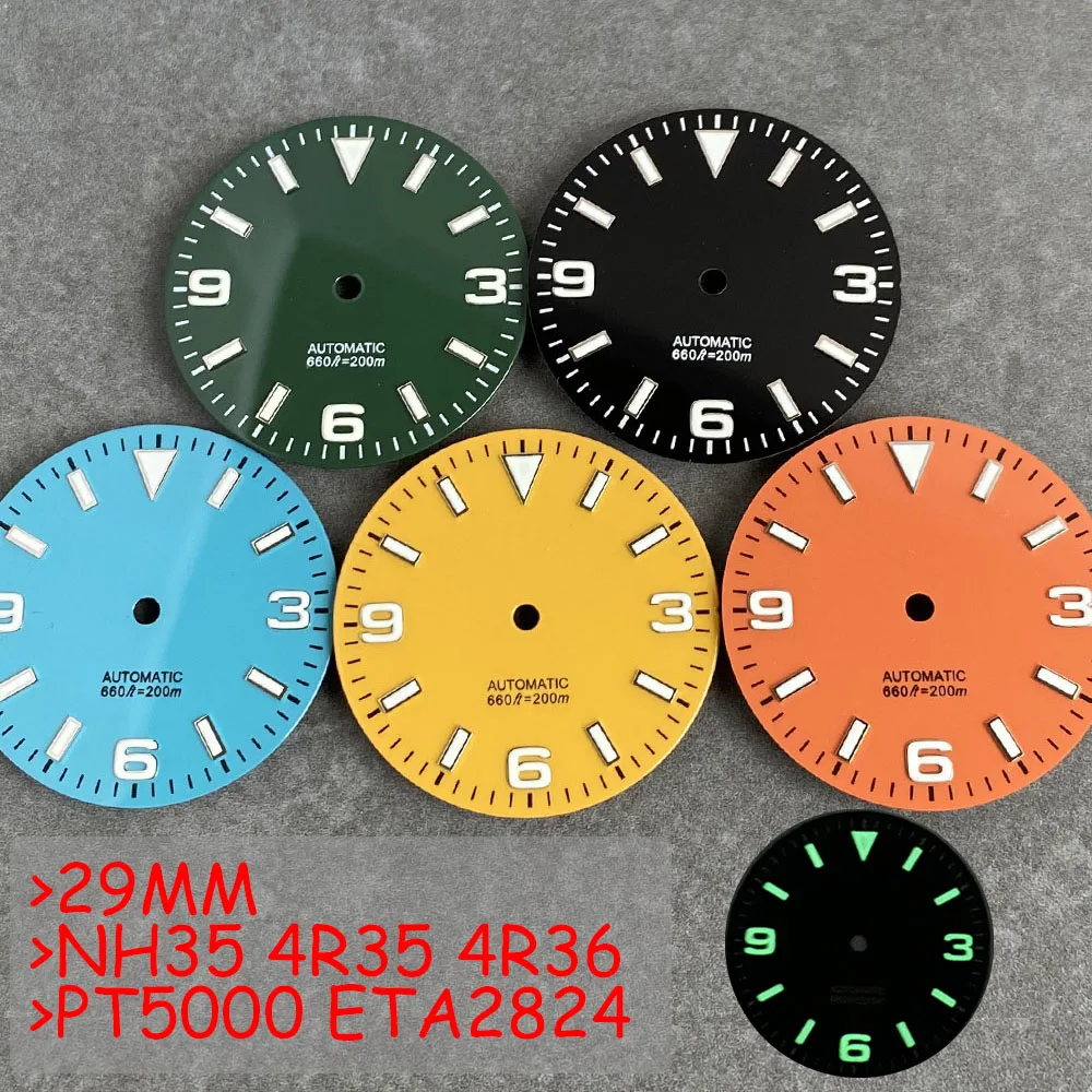 sterile 29mm ice-blue watch dial face fit SEIKO SKX Mod NH35 PT500 ...