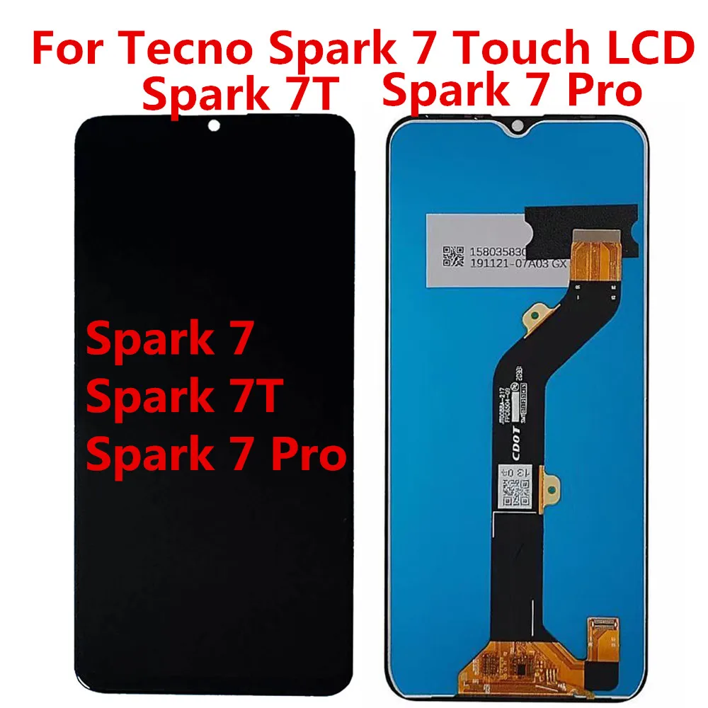 ЖК-дисплей для Tecno Spark 7 KF6J KF6N, сенсорный экран с дигитайзером ...