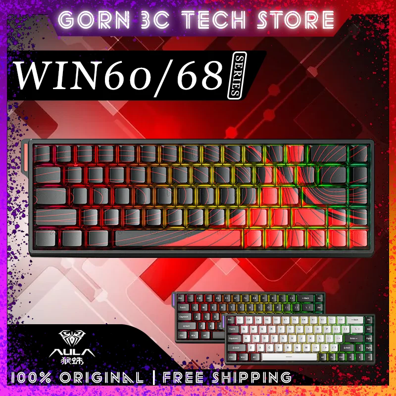 Механическая клавиатура AULA WIN60 WIN68 HE MAX, проводная, 8k, магнитный переключатель, RGB ...