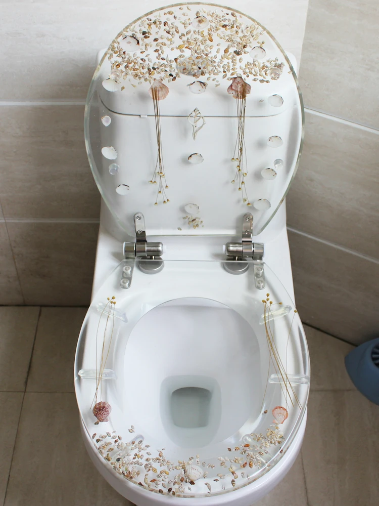 Новая утолщенная полимерная крышка для унитаза, однотонная Бытовая ...