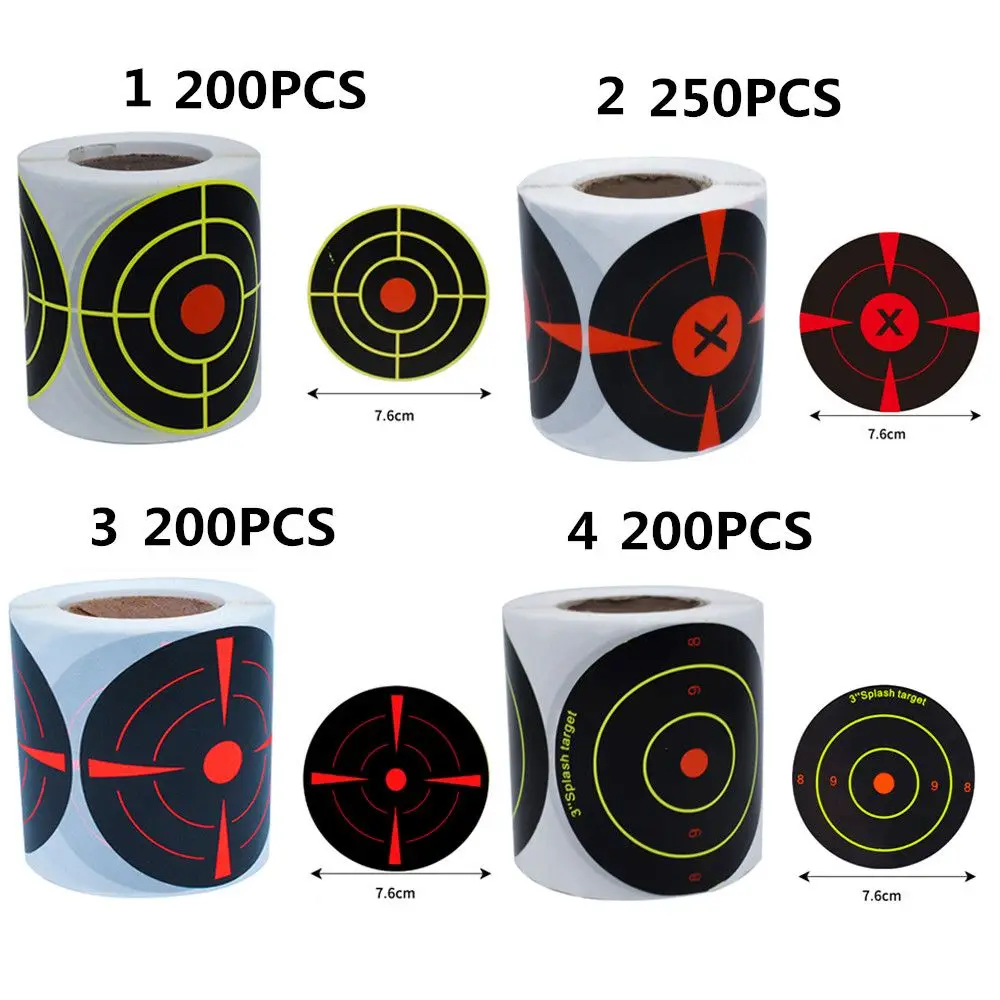 Outdoor Self Adhesive 250/200Pcs Roll Reactive Targets Stickers Label ...