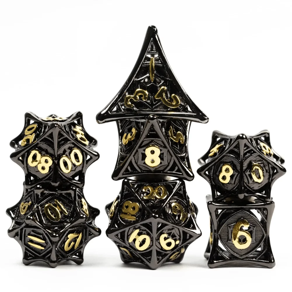 Cusdie Hollow Spider Web DND Dice Metal D4 D6 D8 D10 D% D12 D20 Набор ...