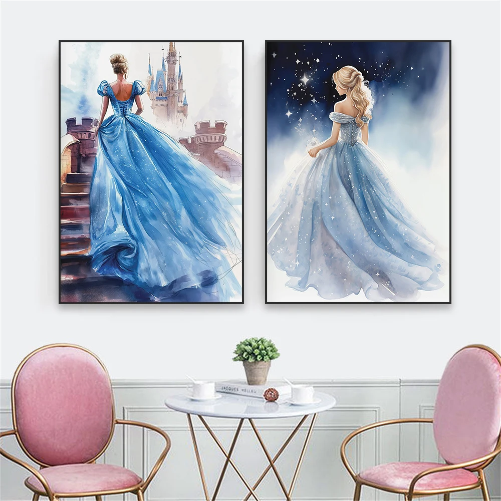 Печать на холсте MINISO Abstract Disney Princess Cinderella | AliExpress