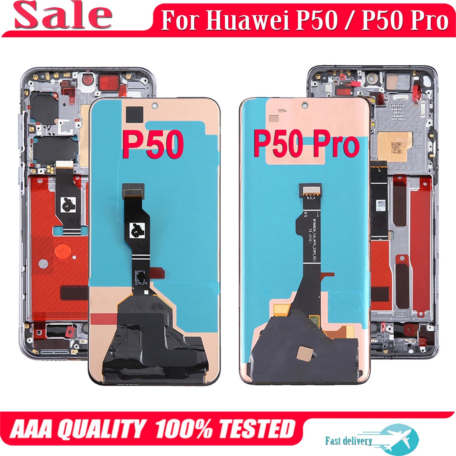 Для Huawei P50 Pro Φ LCD дисплей сенсорный экран дигитайзер в сборе JAD-AL50 JAD-LX9 | AliExpress