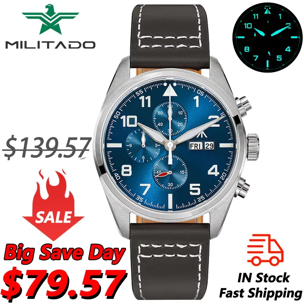 Militado ML04 кварцевые часы мужские 39 мм | AliExpress