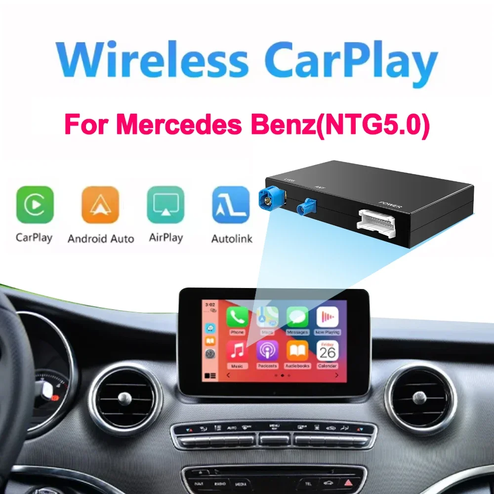 Беспроводная коробка Carplay для Mercedes Benz NTG 5.0 5.1 5.2 A B C ...