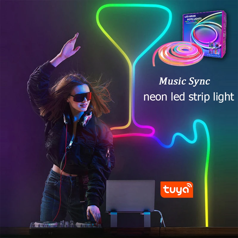 Led Strip Light Music Sync 12-24v RGBIC Led Strip Neon Ligh Strips TV ...
