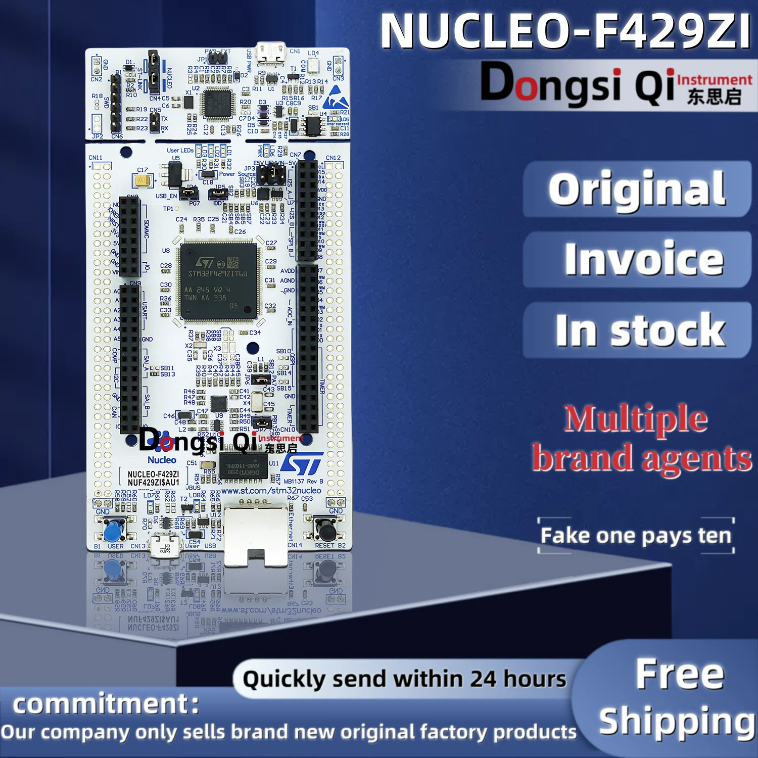 1 шт./лот NUCLEO-F429ZI STM32 Nucleo-144 макетная плата STM32F429ZIT6 100% оригинальный запас ...