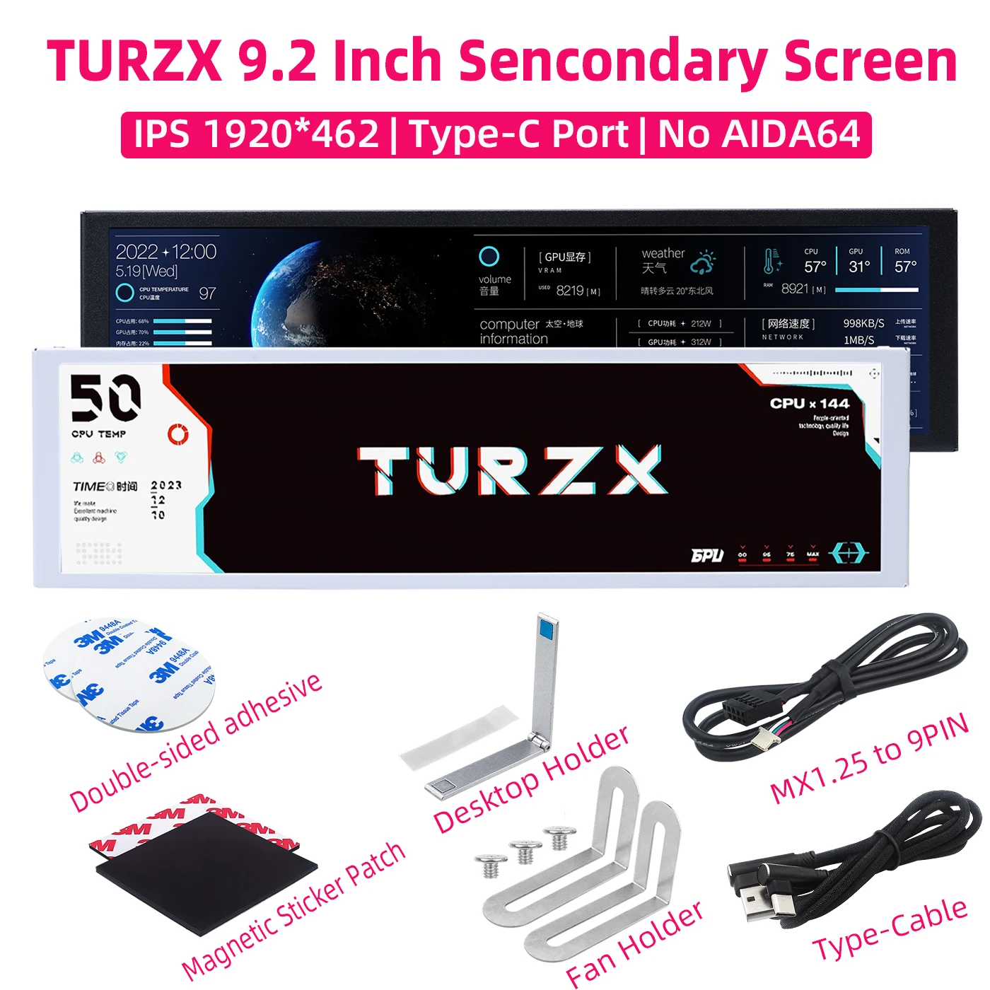 TURZX 9.2-дюймовый USB-монитор | AliExpress