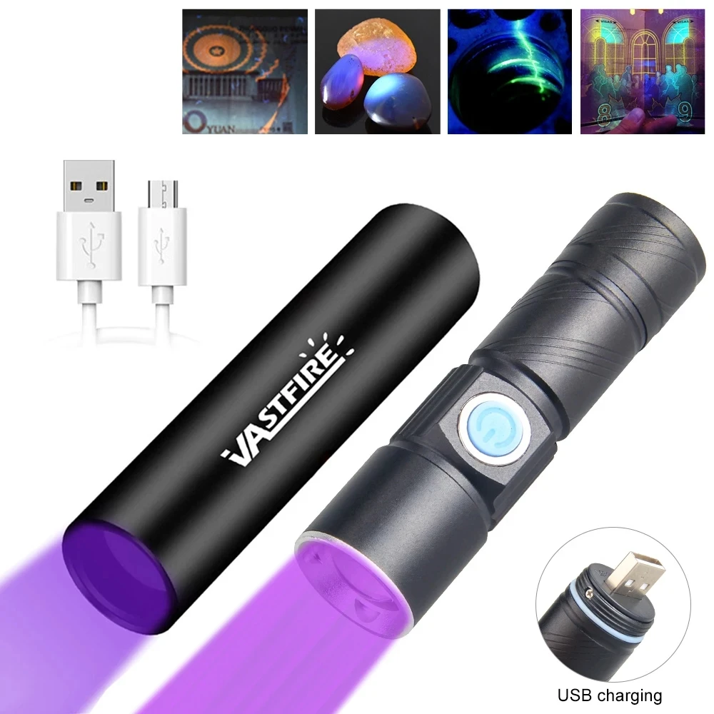 VASTFIRE УФ-фонарик 365nm 395nm черный свет | AliExpress