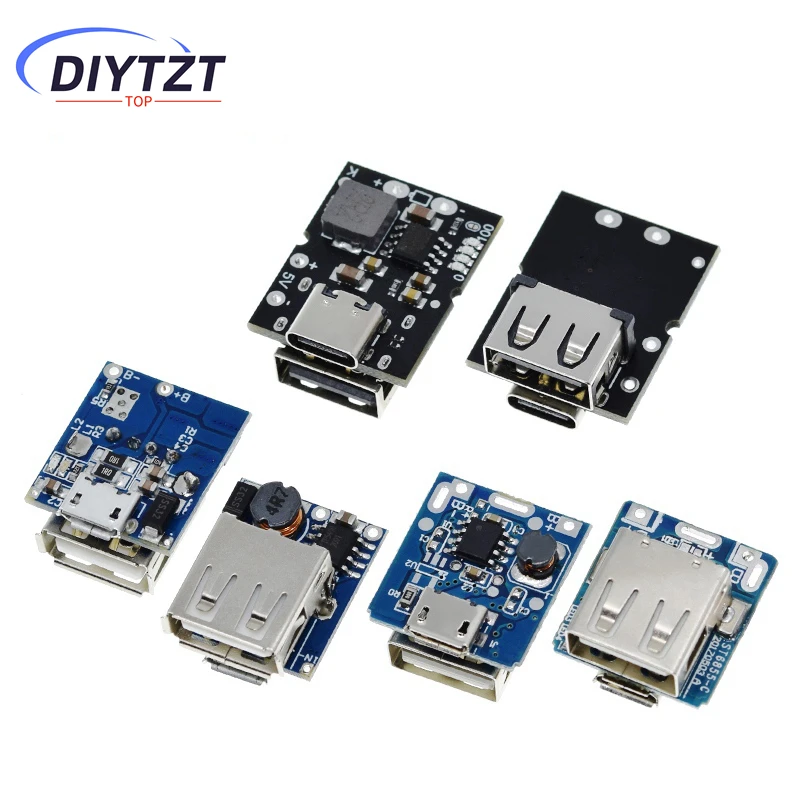 DIYTZT USB-C/Micro USB 5 В 1 А 2 А 3,1 А Мобильный Power Bank Повышающий преобразователь ...