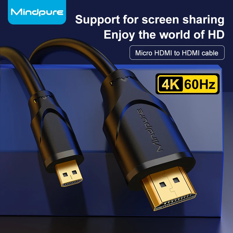 Кабель Mindpure Micro HDMI-HDMI 4K 60 Гц аудио «штырь-штырь» для Sony ...