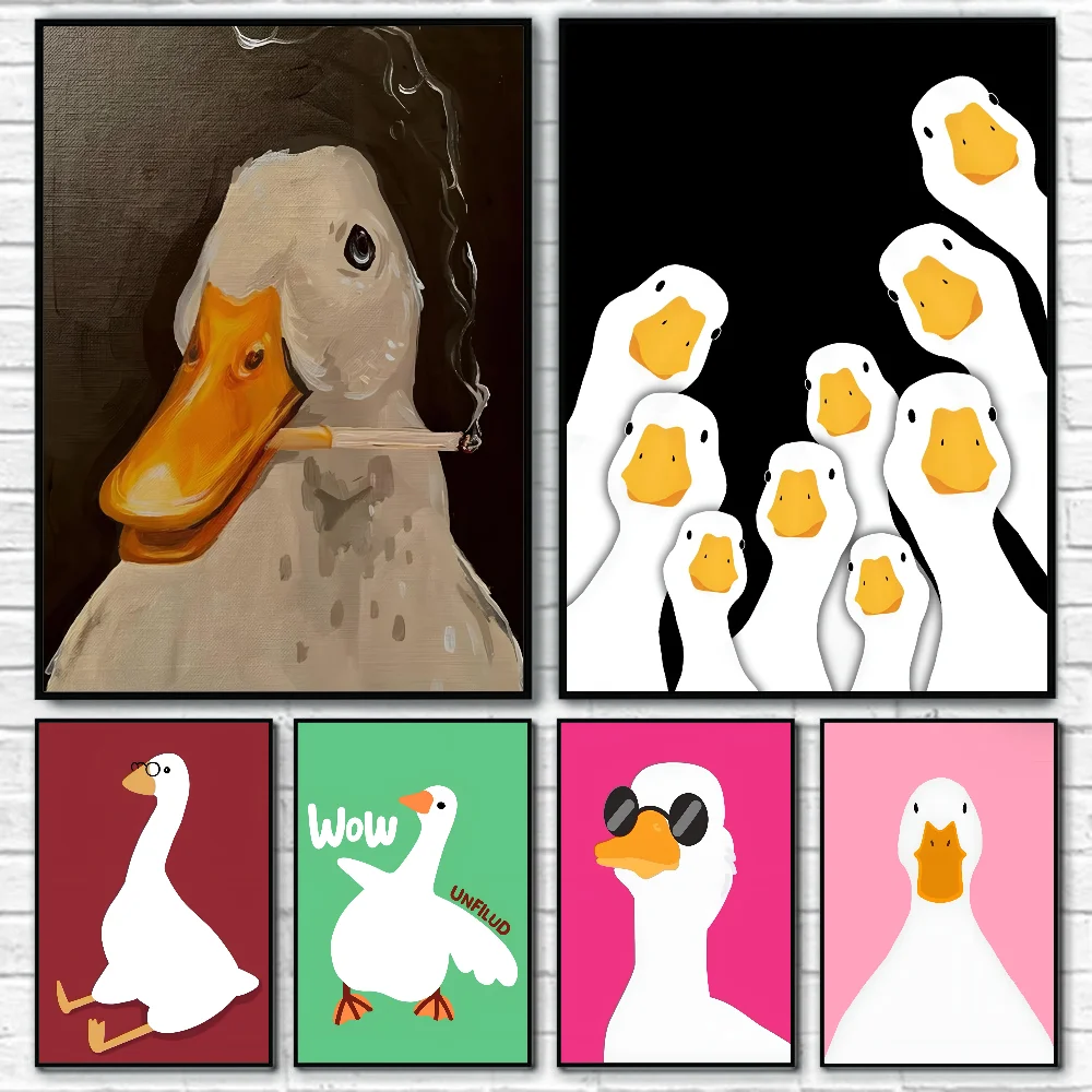 Duck Fun Illustration Poster Paper Print Home Living Room Bedroom ...