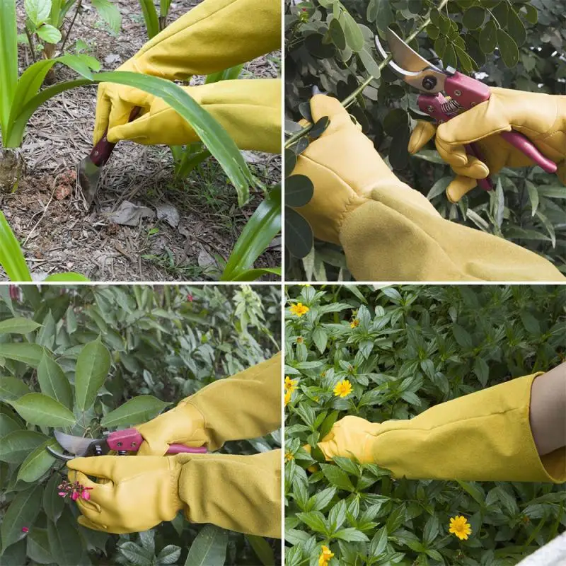 Heavy Duty Gardening Rose Pruning Gauntlet Gloves Thorn Proof Long ...