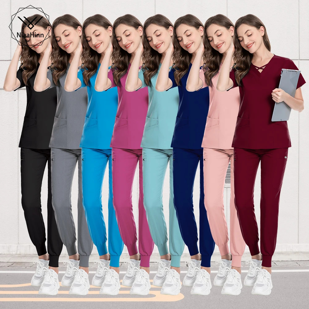 Niaahinn Uniform Nurse Women Fashion Nurse Scrub Multicolour ...