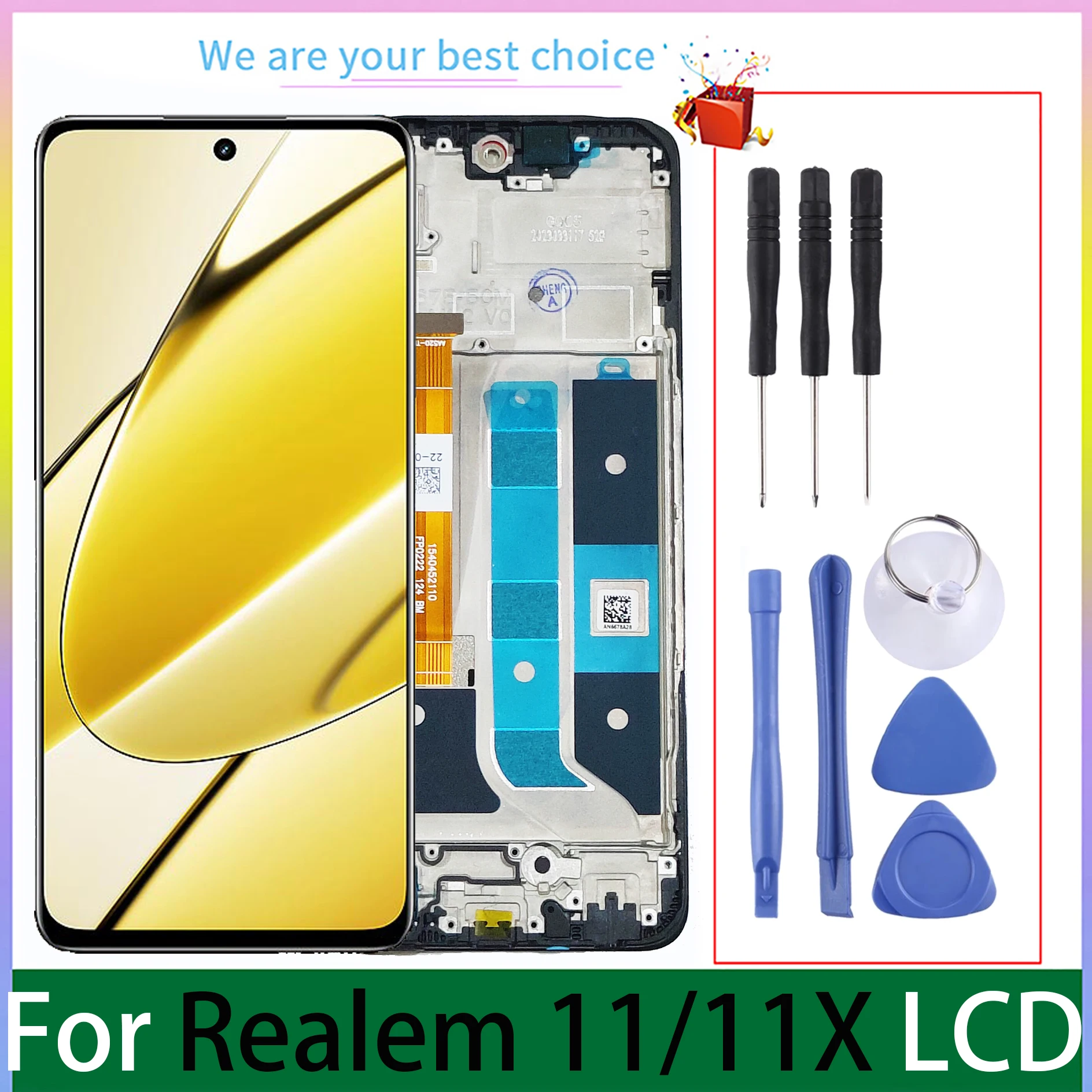 6,72 "для Realme 11 11X ЖК-дисплей с рамкой, сенсорный экран RMX3780 ...