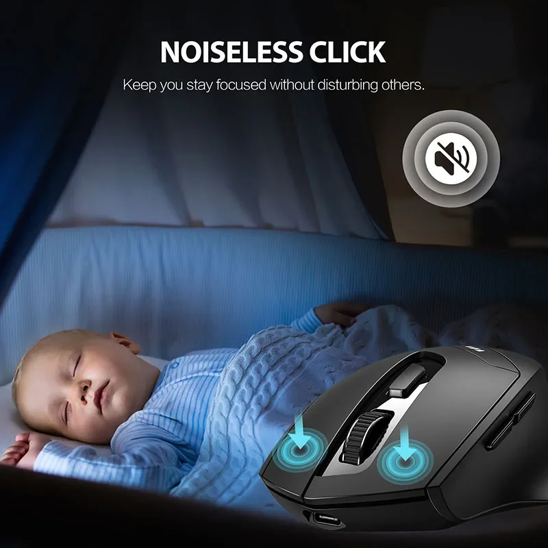 Беспроводная Bluetooth-мышь INPHIC DR01, перезаряжаемая офисная легкая портативная универсальная ...