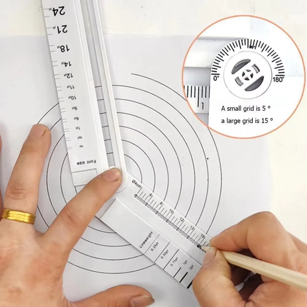 ABS Multifunctional Ruler Math Line Folding Geometric Drawing Ruler ...