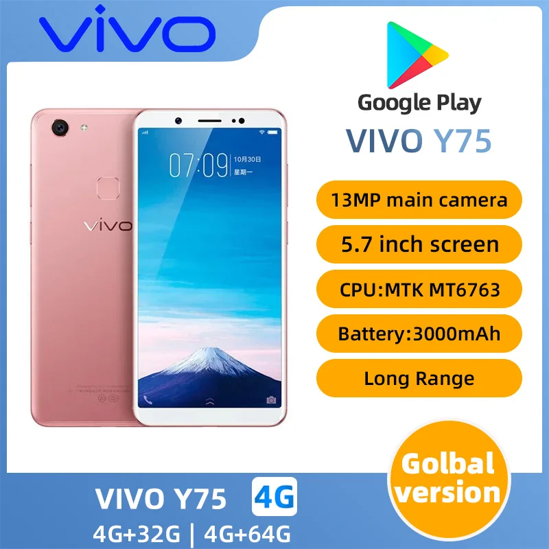 Смартфон Vivo Y75 4G, 4/32ГБ, 4/64ГБ, б/у | AliExpress