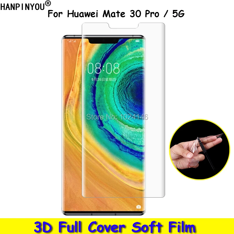Для Huawei Mate 30 Mate30 Pro 30pro / 5G 6,53 "3D изогнутая камера с полным покрытием, мягкая ...