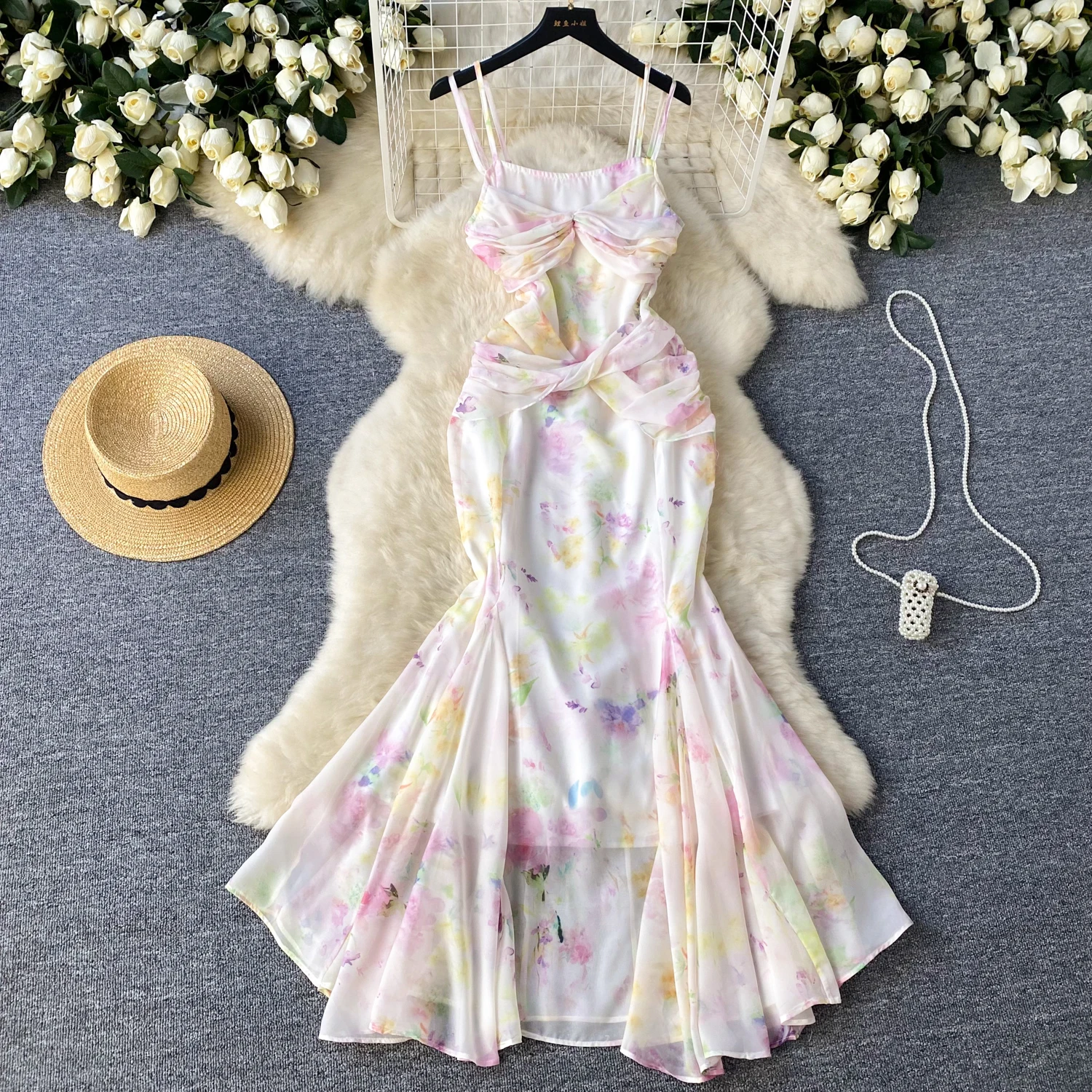 Женское плиссированное платье-комбинация | AliExpress