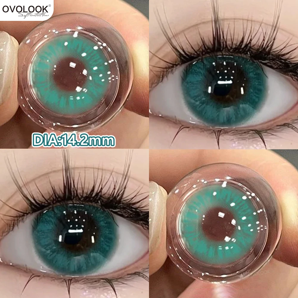 OVOLOOK-1Pair Green Cosplay Series Colored Contact Lenses for Eyes With ...