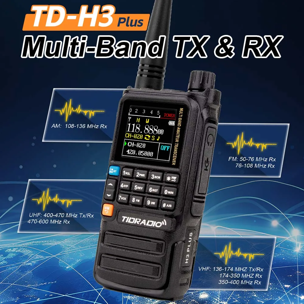 TIDRADIO H3 PLUS Профессиональная рация, многоязычная беспроводная ...