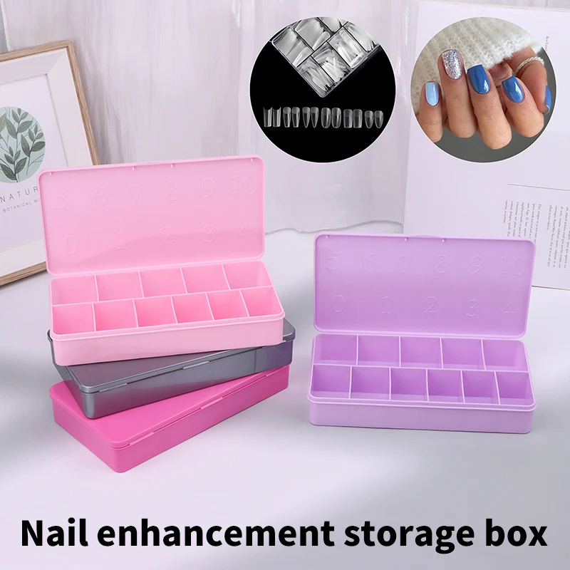 Fake 2 Size Nail Box Nail Tip Empty Box Multicolour Nail Art Case ...