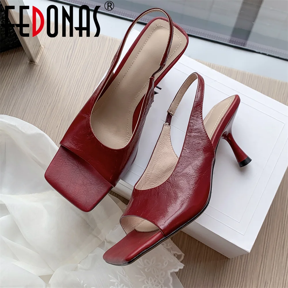 FEDONAS/пикантные женские босоножки на высоком каблуке с открытой пяткой, летние туфли из ...