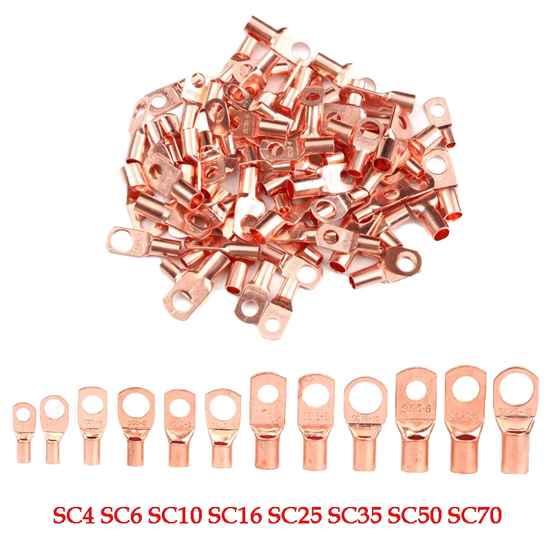Медные кабельные наконечники SC4 SC6 SC10 SC16 SC25 SC35, 10 шт ...